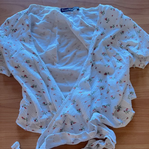 Brandy Melville | Tops | Brandy Melville Crossover Rose Crop Top | Poshmark